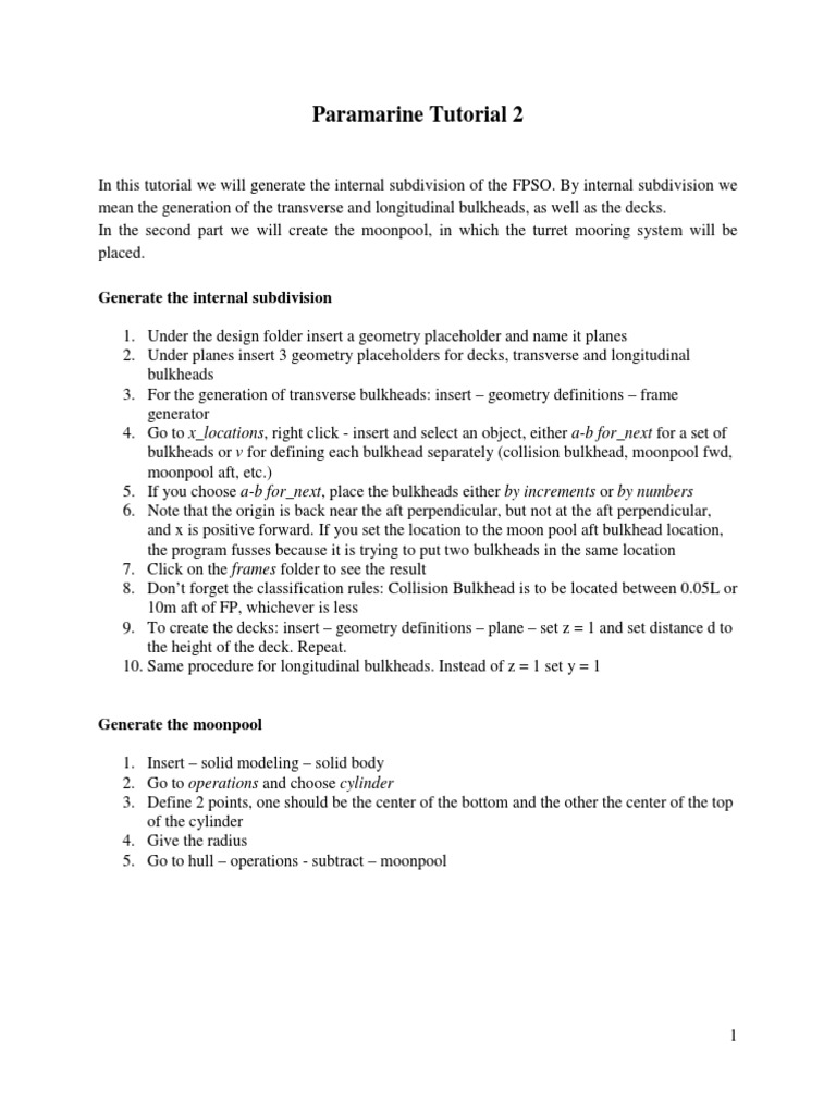 Paramarine Tutorial 2: Generate The Internal Subdivision | PDF | Hull ...