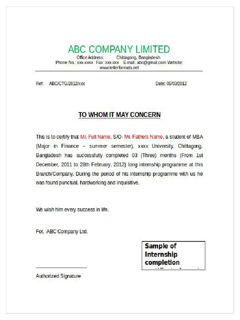 Summer Internship Certificate Template | PDF