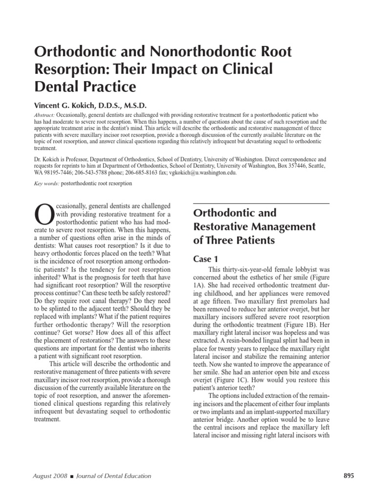 Orthodontic and Non - Orthodontic Root Resorption | PDF | Orthodontics ...