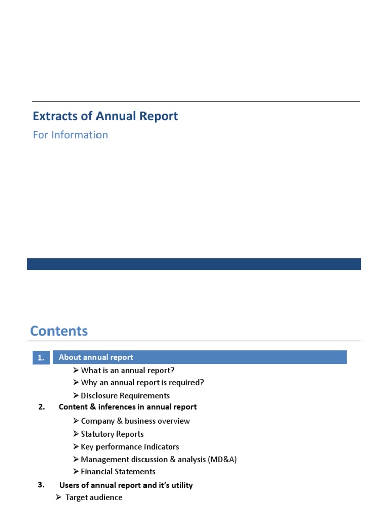 Annual Report Insights for Investors and Stakeholders | PDF | Cash Flow ...