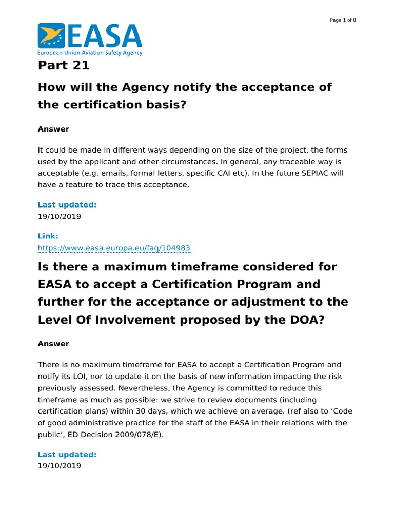 Easa - Part 21 | PDF