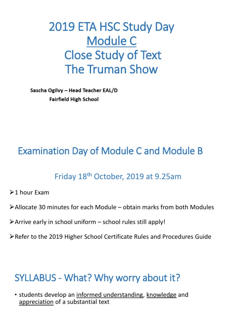 The Truman Show Study Guide | PDF | Framing (Social Sciences ...