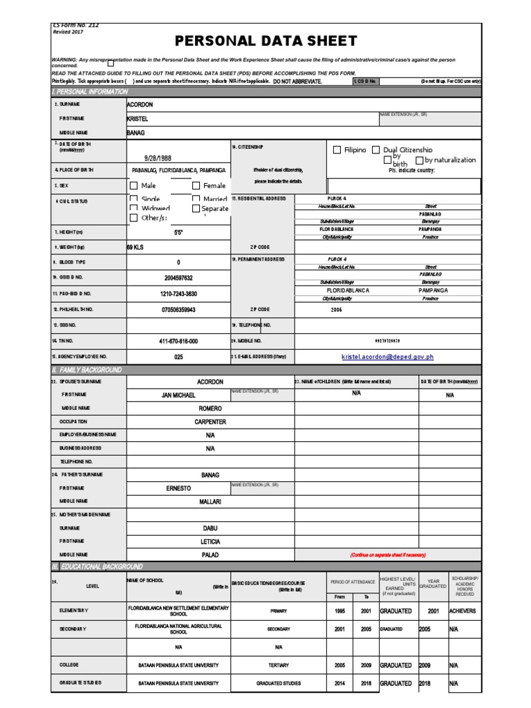 New PDS Format 2020 | PDF | Government | Justice