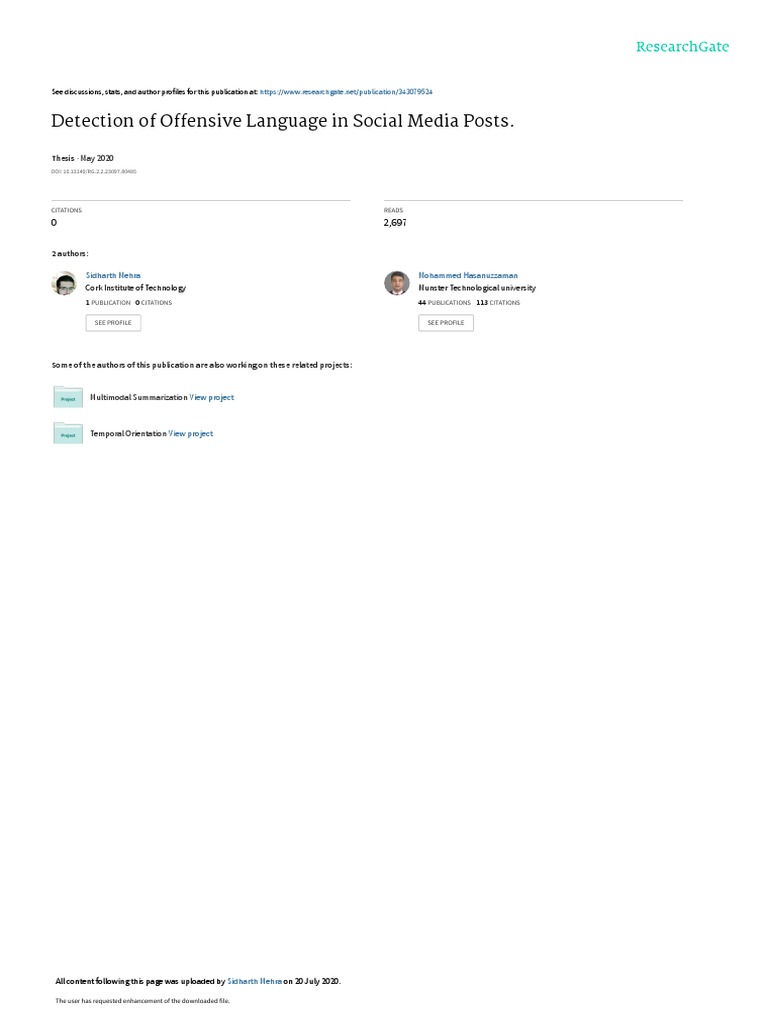 Offensive Language Detection in Tweets | PDF | Machine Learning ...