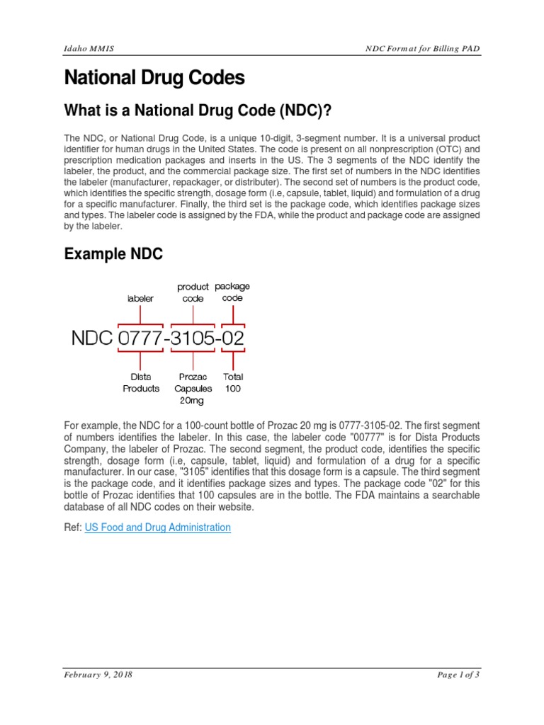 NDC Format For Billing PAD | PDF | Health Care | Medicinal Chemistry
