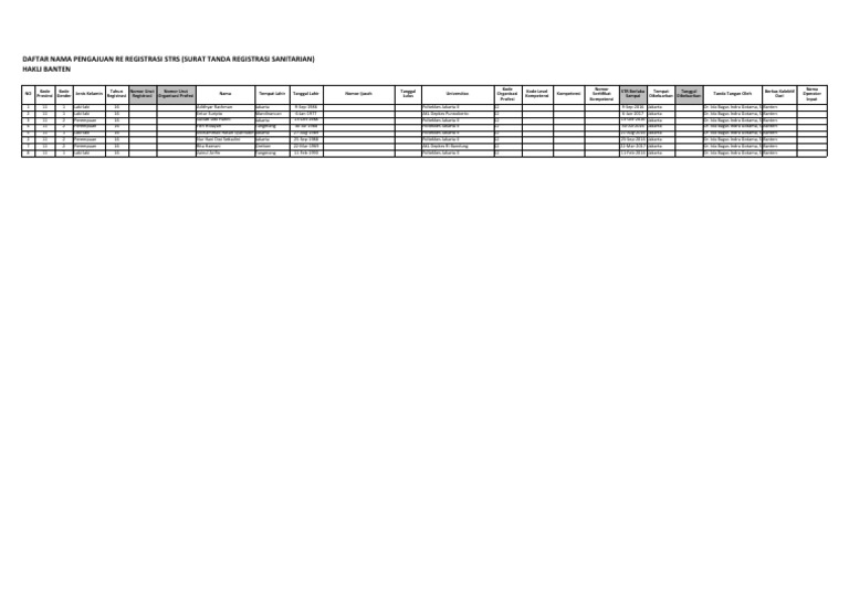 Rekap Pengajuan STR | PDF