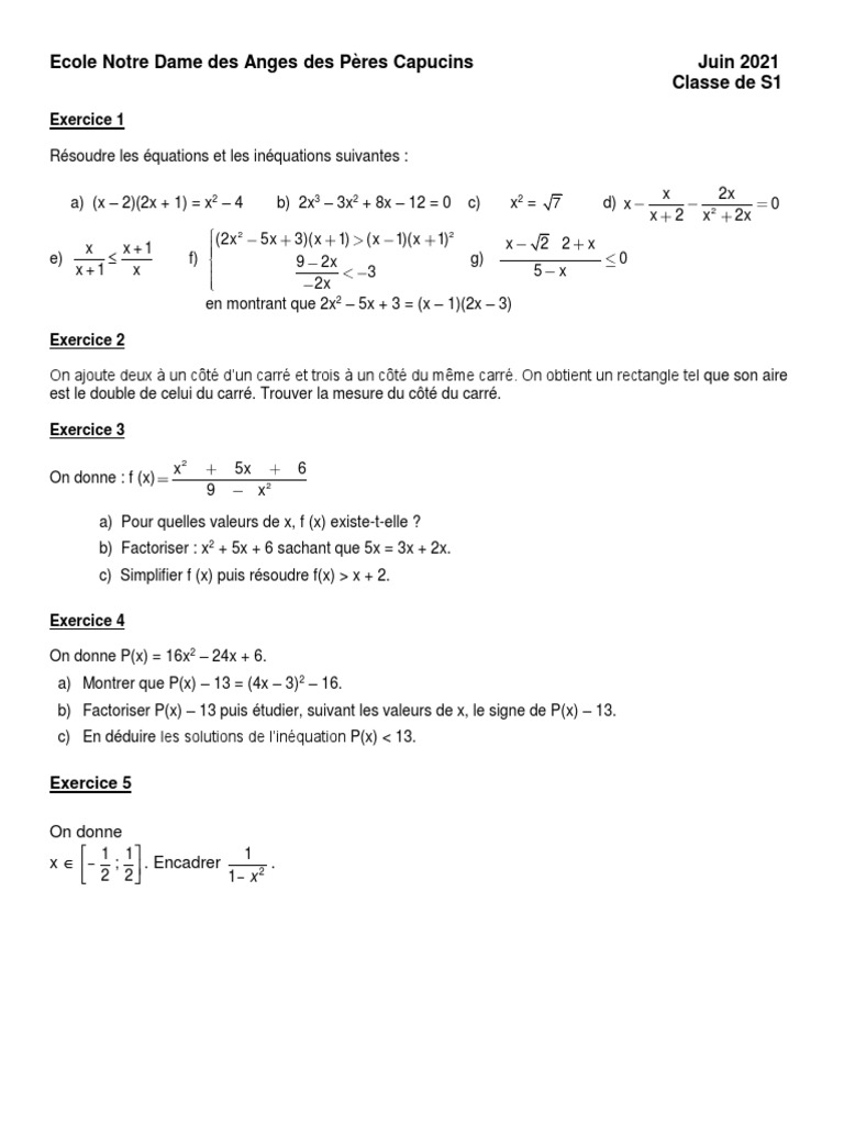 Examen Maths EB7 avec Correction | PDF | Mathématiques | Objets ...