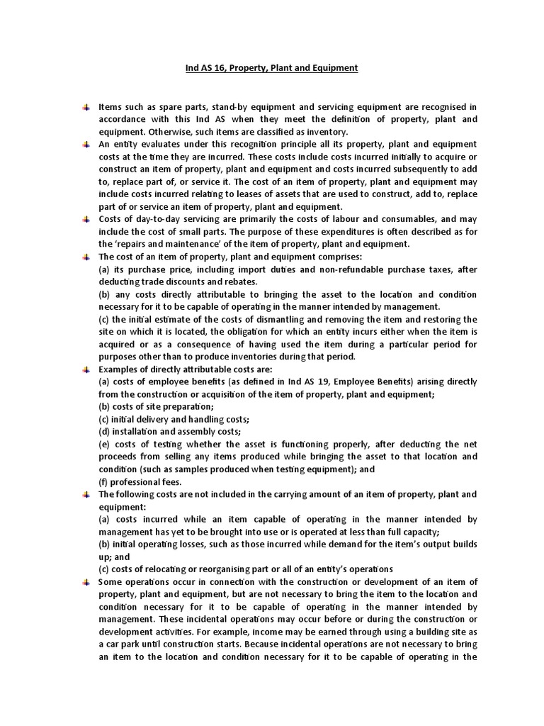 Ind AS 16, Property, Plant and Equipment | Download Free PDF | Fixed ...
