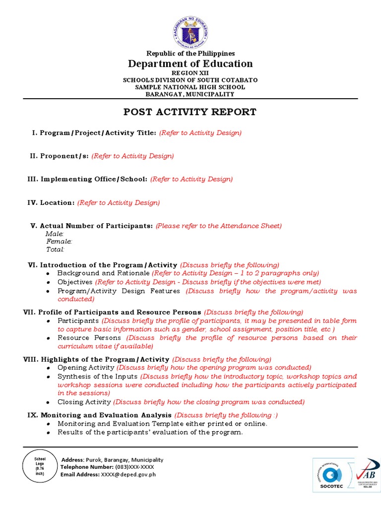 Department of Education: Post Activity Report | PDF | Internet ...
