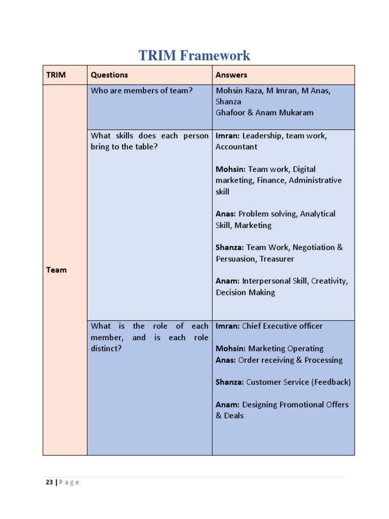 TRIM Framework | PDF