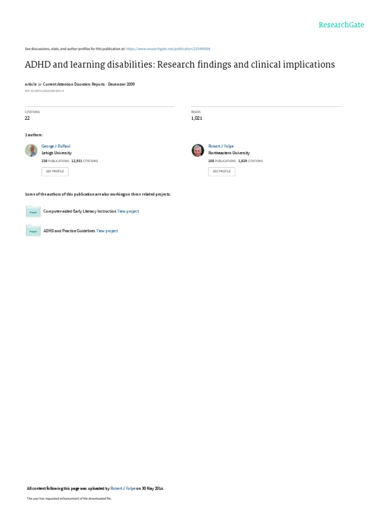 ADHD and Learning Disabilities | Download Free PDF | Attention Deficit ...