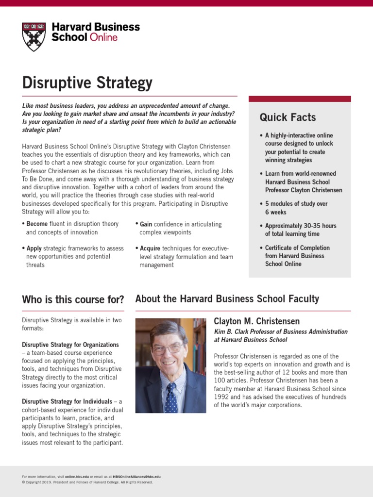 Disruptive Strategy Overview | PDF | Disruptive Innovation | Strategic ...