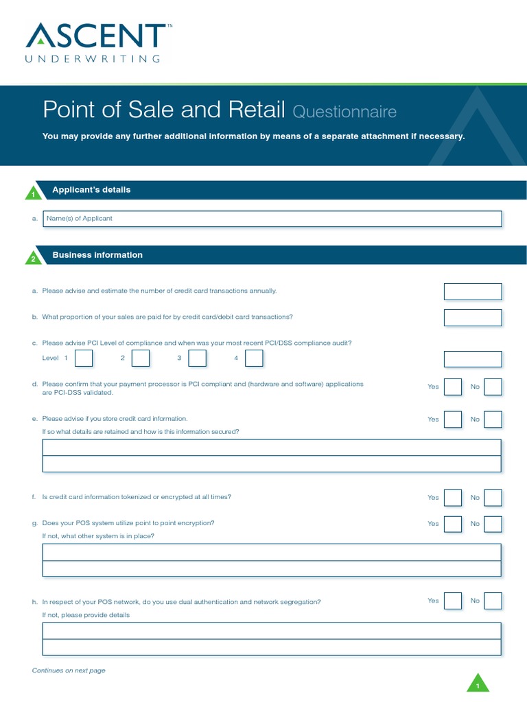 Ascent POS Questionnaire | Download Free PDF | Payment Card Industry ...