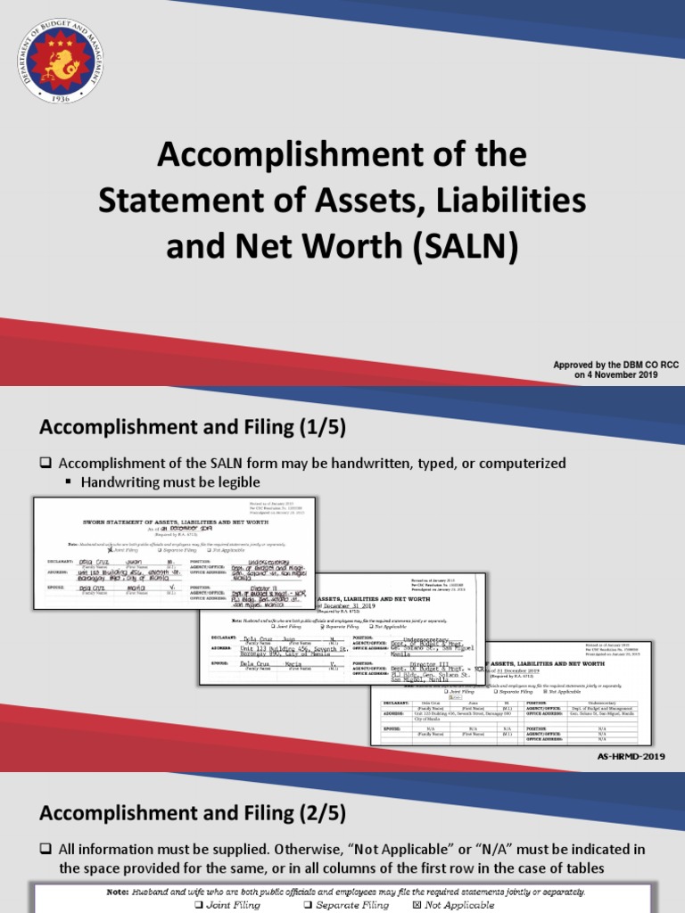 C.Guide To SALN Form Accomplishment (DBM CO RCC Approved) | Download ...