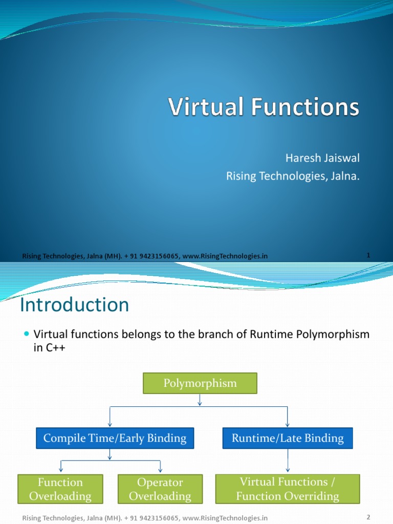 Virtual Functions | PDF | Method (Computer Programming) | Inheritance ... Virtual Functions | PDF | Method (Computer Programming) | Inheritance ...