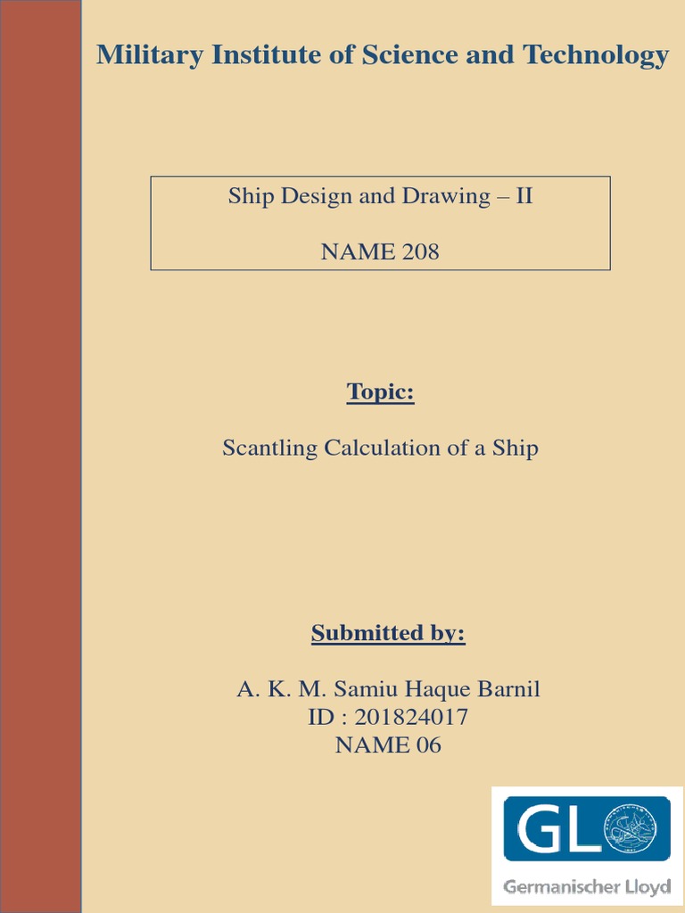 Scantling Calculation | PDF | Naval Architecture | Watercraft