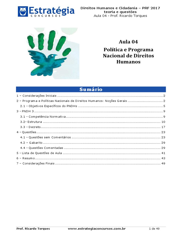 PNDH-3: Diretrizes de Direitos Humanos e Cidadania | PDF | Direito Penal | Direitos Humanos