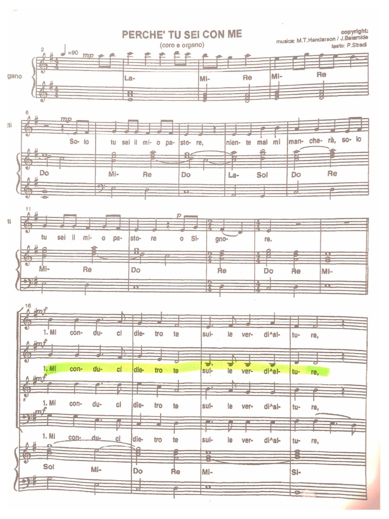 Solo Tu Il Mio Pastore Gen Verde | PDF