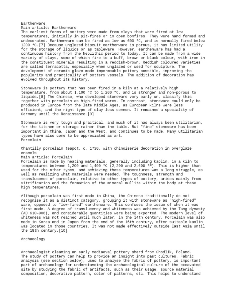 My Class Notes For Potery Class 2 | PDF | Pottery | Porcelain