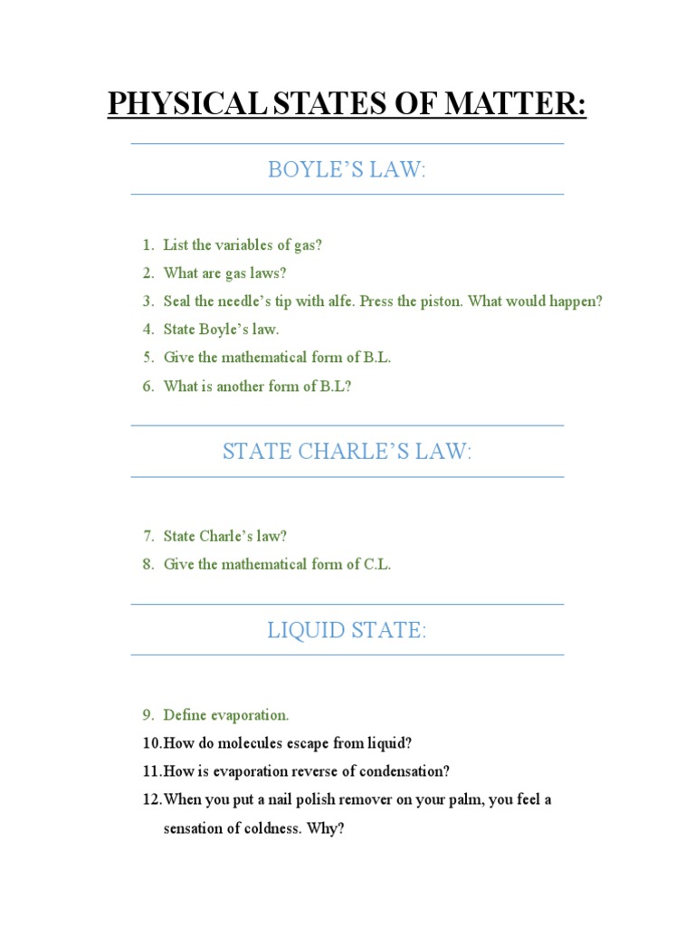 Physical States of Matter | PDF