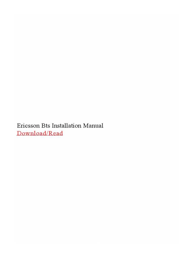 Ericsson Bts Installation Manual | PDF | Ericsson | Lte (Telecommunication)