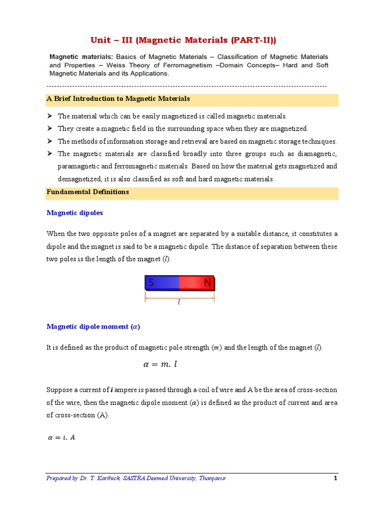 Magnetic Materials Phy | Download Free PDF | Ferromagnetism | Magnetism