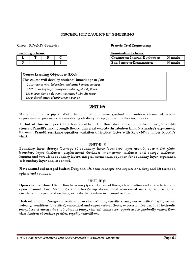 Hydraulics Engineering | PDF | Boundary Layer | Fluid Dynamics