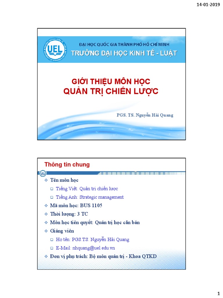 Bai Giang Quan Tri Chien Luoc GV Nguyen Hai Quang | PDF