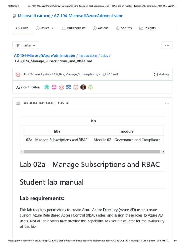 AZ-104-MicrosoftAzureAdministrator LAB 02a Manage Subscriptions and RBAC | PDF | Utility ...