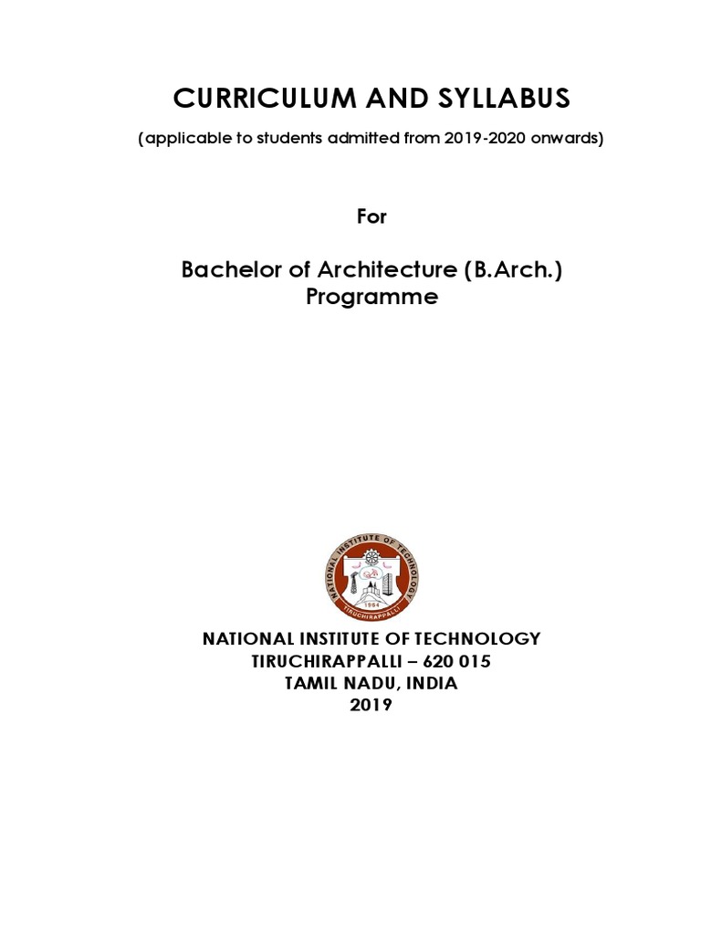 B.Arch Curriculum and Syllabus | PDF | Concrete | Sketch Up