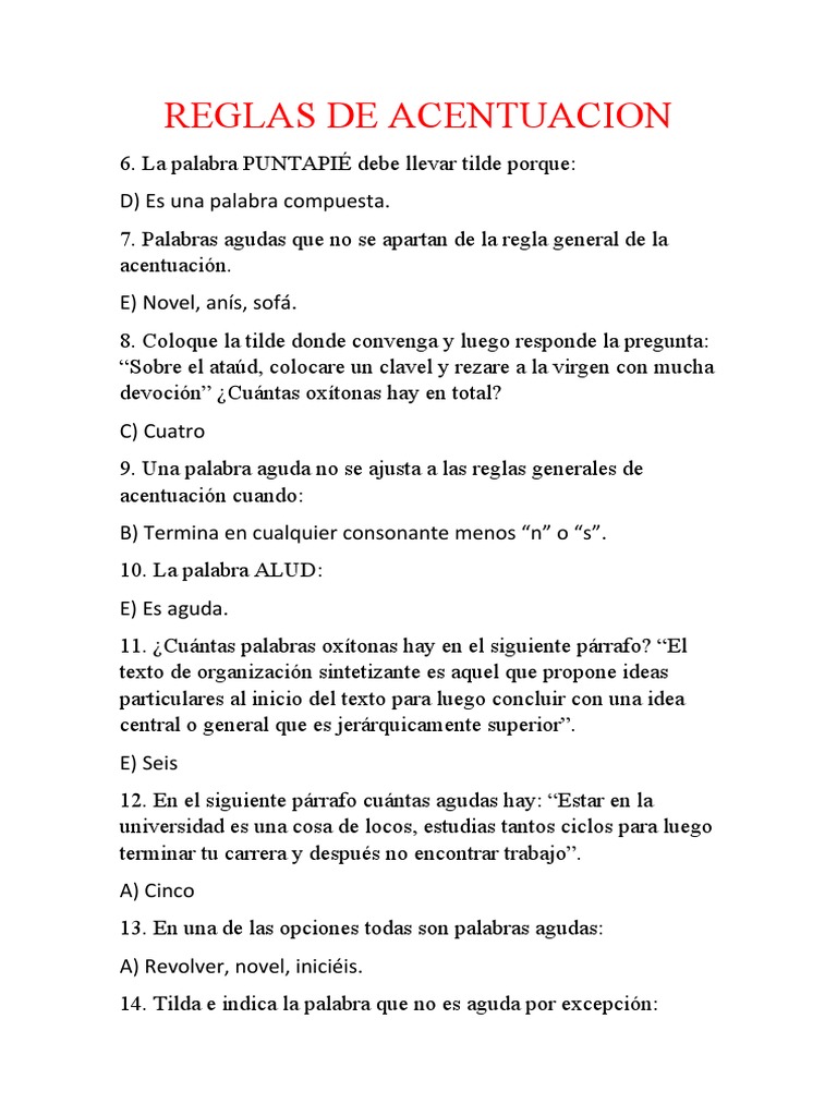 Reglas de Acentuacion | PDF | Lingüística | Idiomas