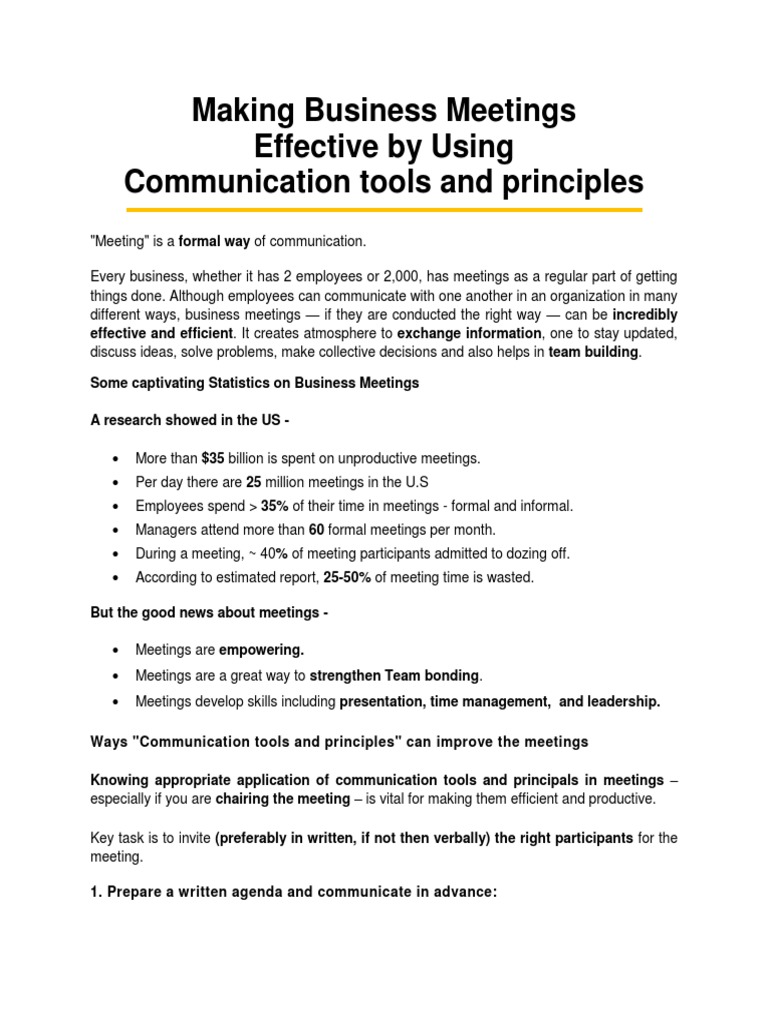 Enhance Meeting Effectiveness with Tools | PDF | Communication | Body ...