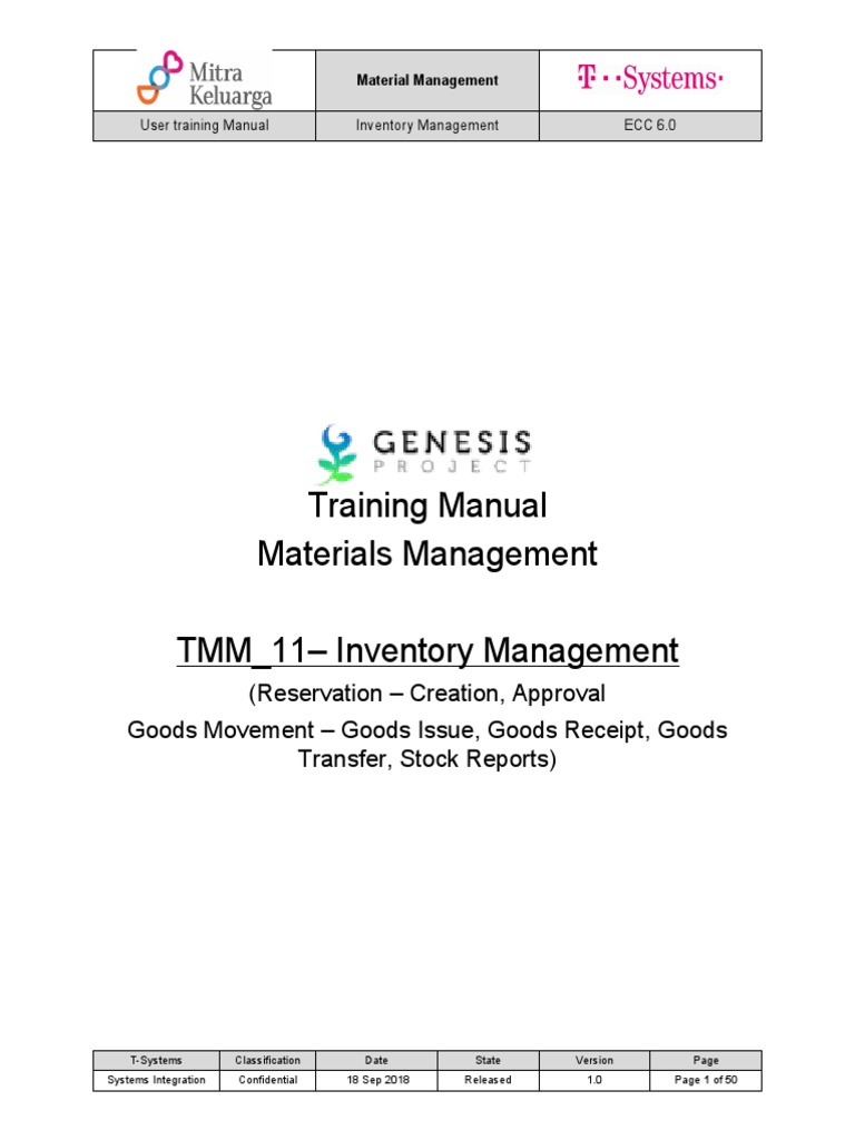 Training Manual Materials Management TMM - 11 - Inventory Management ...