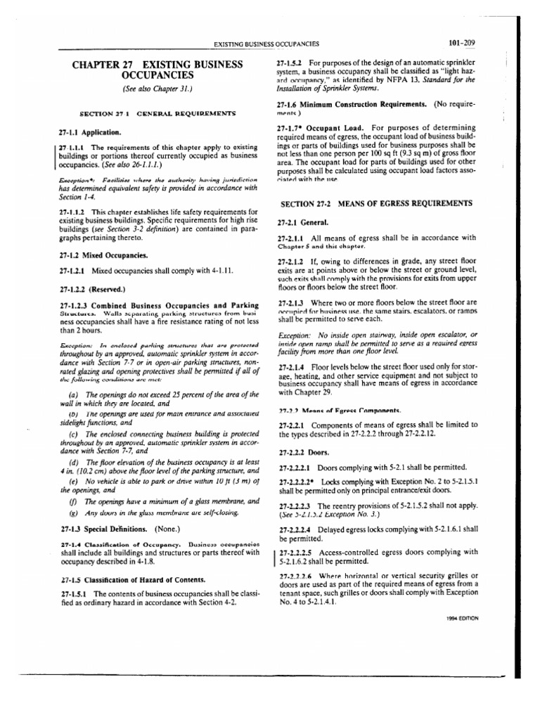 Nfpa - 101-27 | PDF