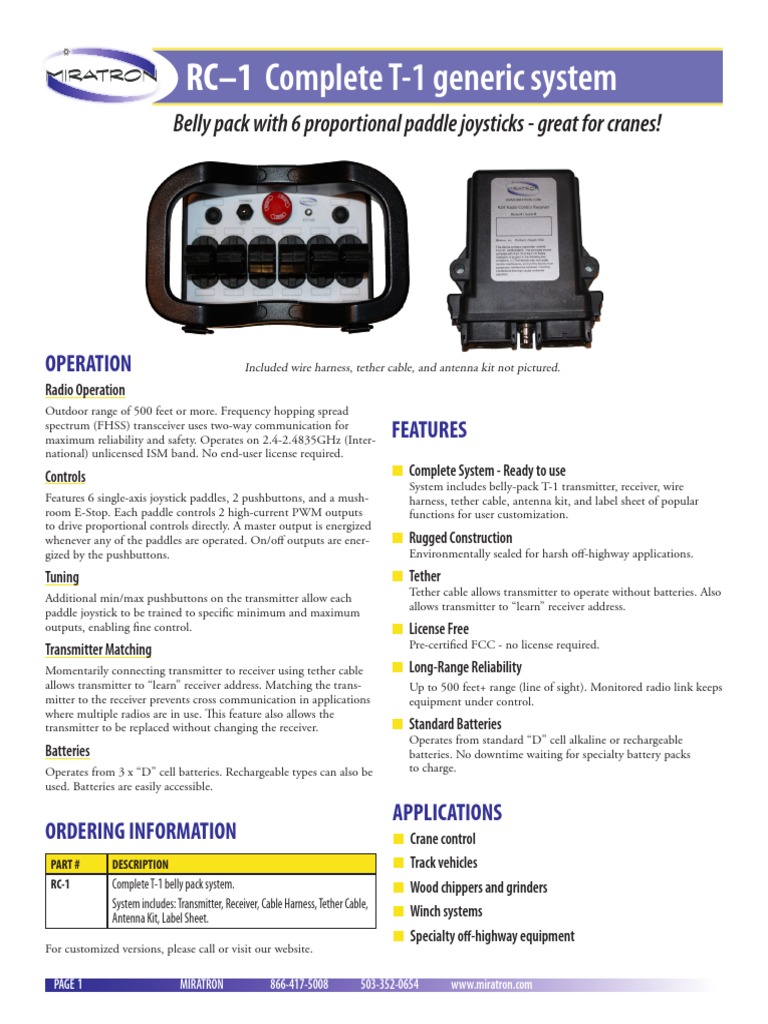 Control Remoto para Pickup Laydown Machine RC1 - CUT | PDF ...
