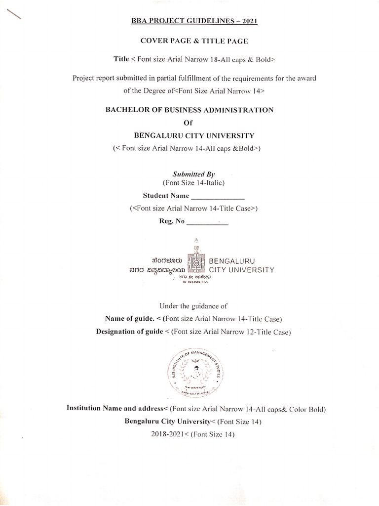 BBA Project Guidelines 2021 | PDF