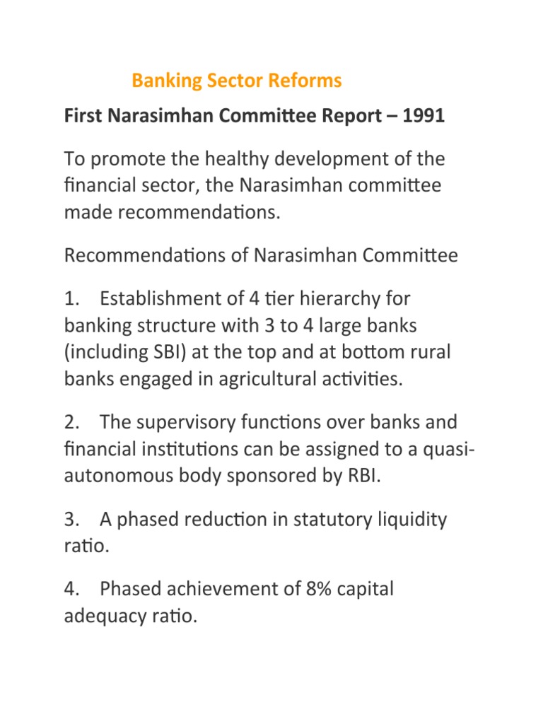 Banking Sector Reforms | PDF | Reserve Bank Of India | Banks