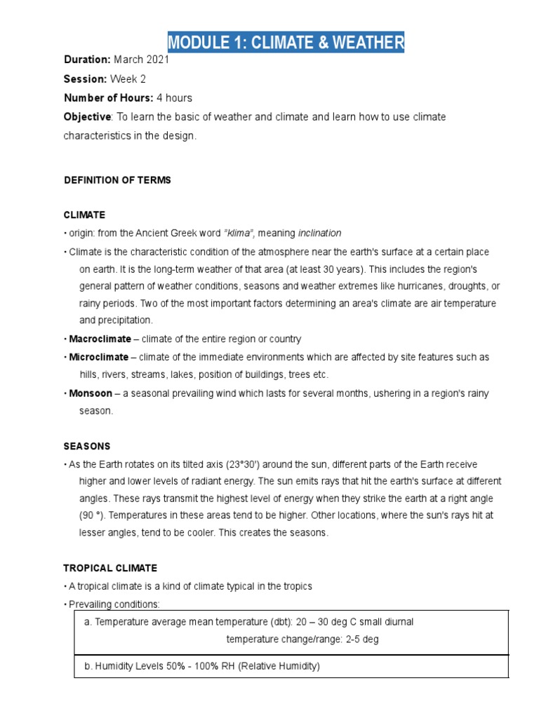 Climate & Weather Basics | PDF | Climate | Atmosphere Of Earth