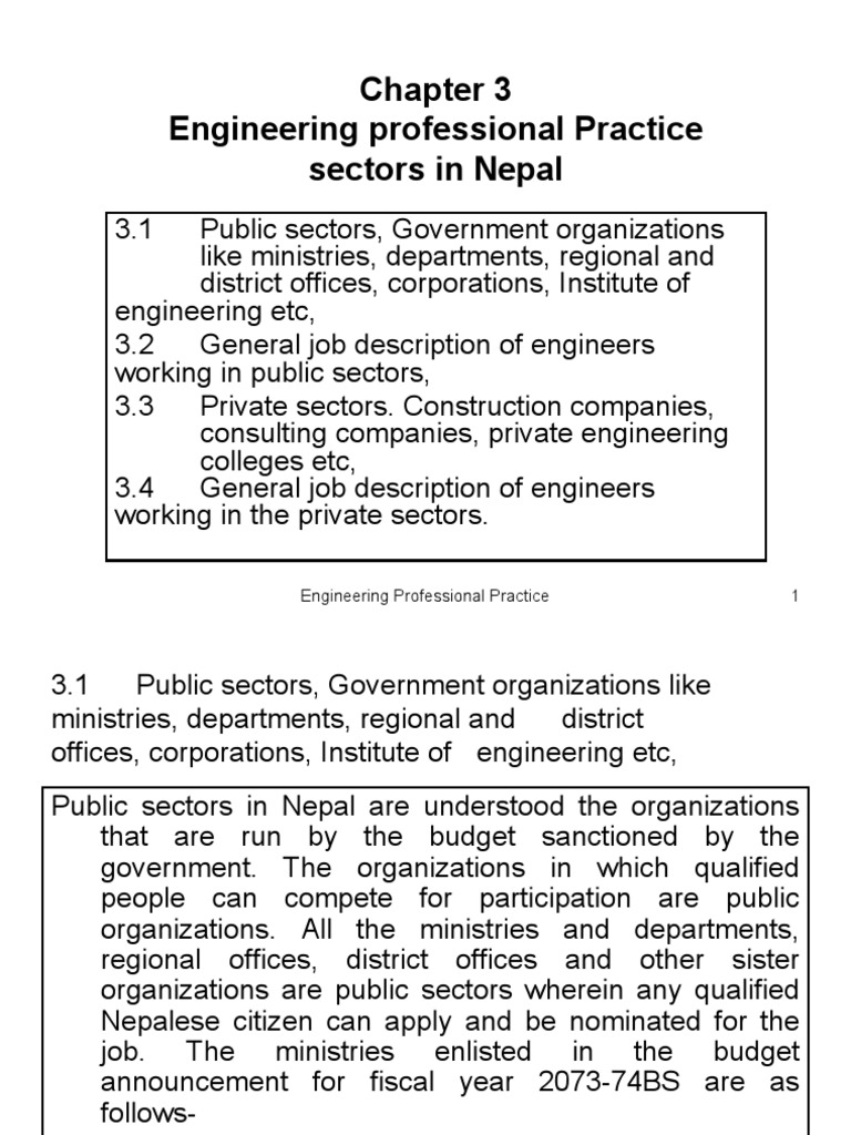 Engineering Practice in Nepal's Sectors | PDF | Engineering | Nepal