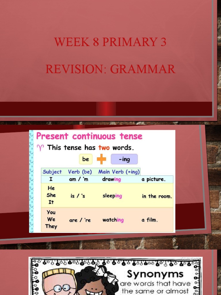 Revision Grammar P3 Week 8 | PDF
