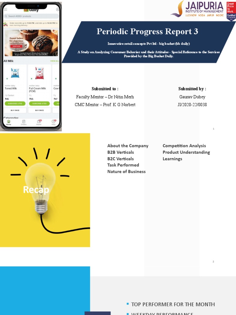Periodic Progress Report 3: Faculty Mentor - DR Nitin Merh CMC Mentor ...