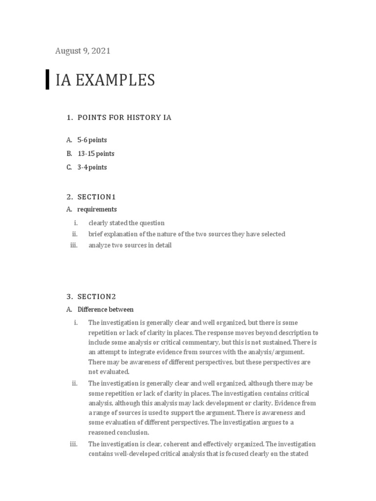 History Ia Examples | PDF