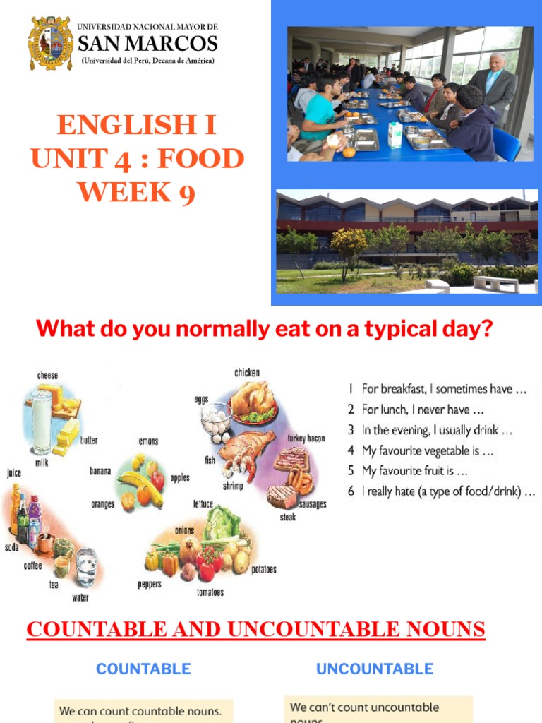English I Unit 4: Food Week 9 | PDF | Foods | Cuisine