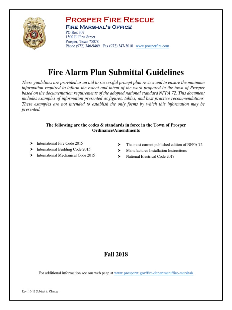 Fire Alarm Plan Submittal Guidelines | PDF | Elevator | Fire Sprinkler ...