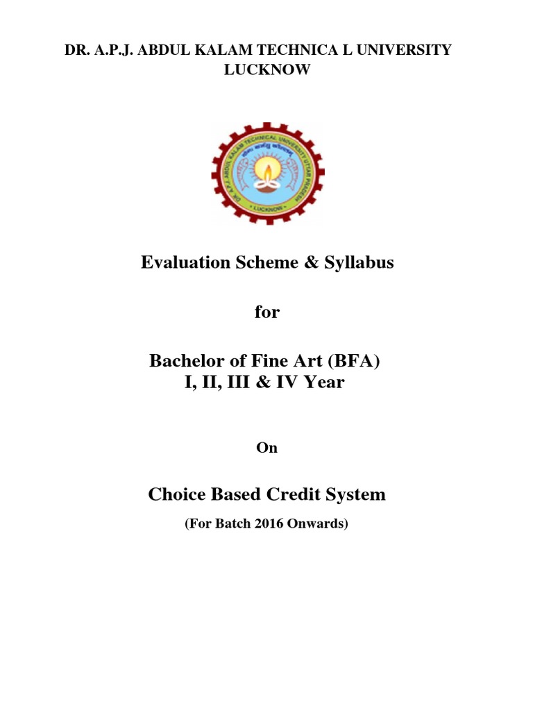 Evaluation Scheme & Syllabus For Bachelor of Fine Art (BFA) I, Ii, Iii ...