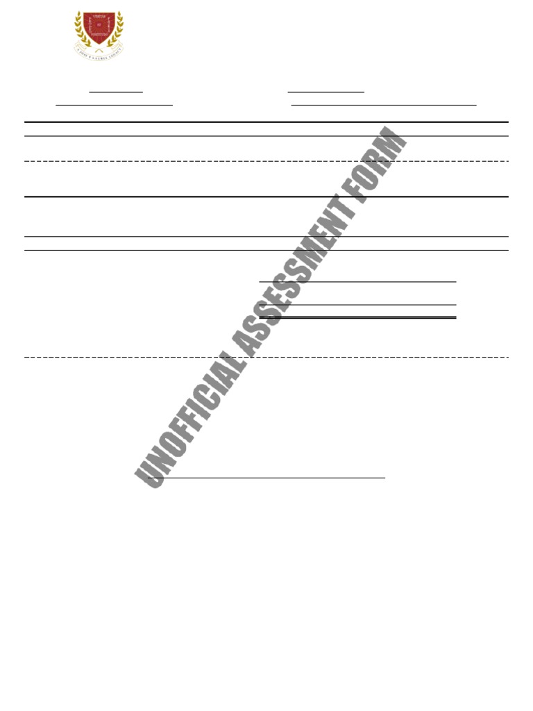 LPU 2020-21 Unofficial Assessment Form | PDF | Fee | Payments