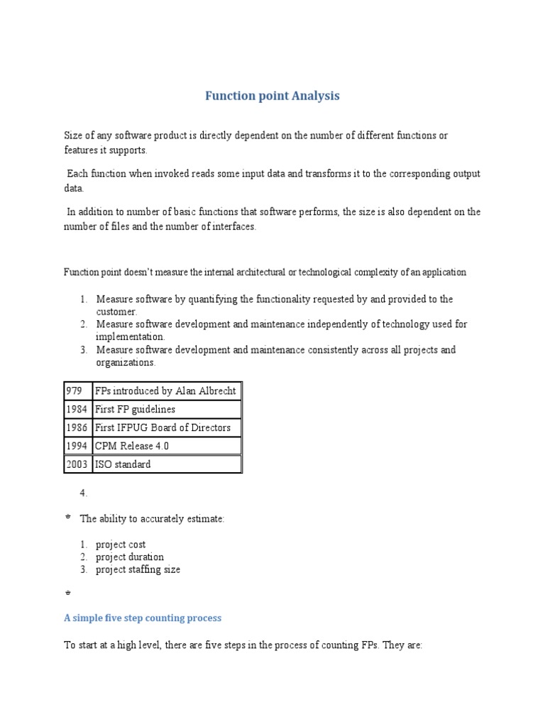 Function Point Analysis Overview | PDF | Databases | Function (Mathematics)