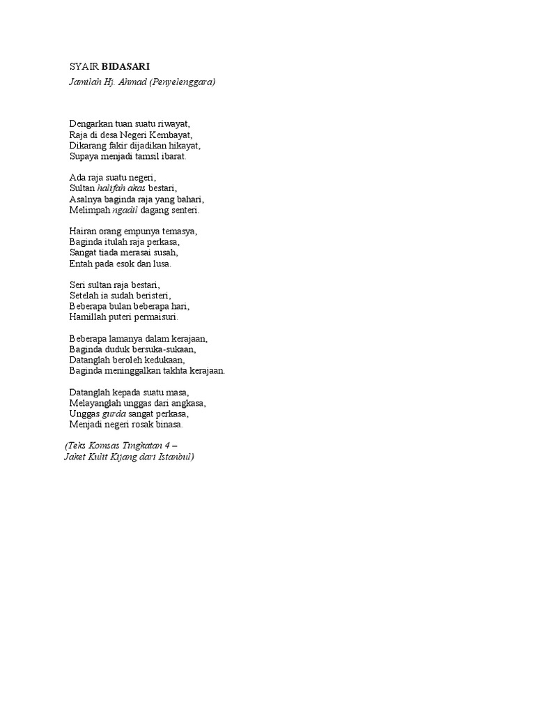 Syair Bidasari | PDF
