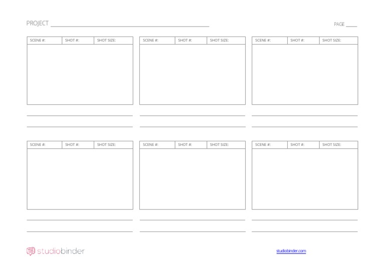 A4 Storyboard Template - 6-Panel - Landscape - StudioBinder | PDF