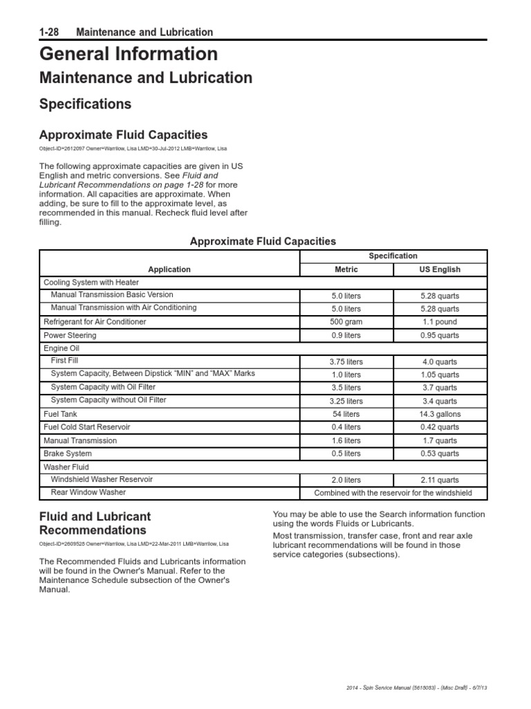 Maintain and lube guide for fluid levels | PDF | Lubricant | Litre